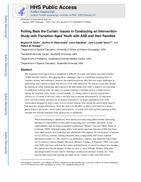 (PDF) Pulling back the curtain: Issues in conducting an intervention ...
