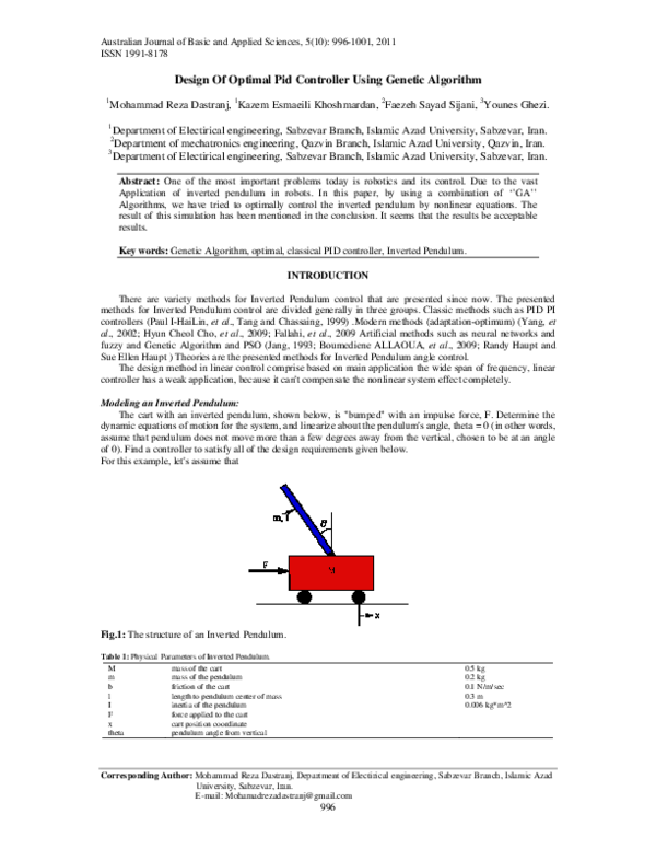 (PDF) Design Of Optimal Pid Controller Using Genetic Algorithm | Younes Ghezi - Academia.edu