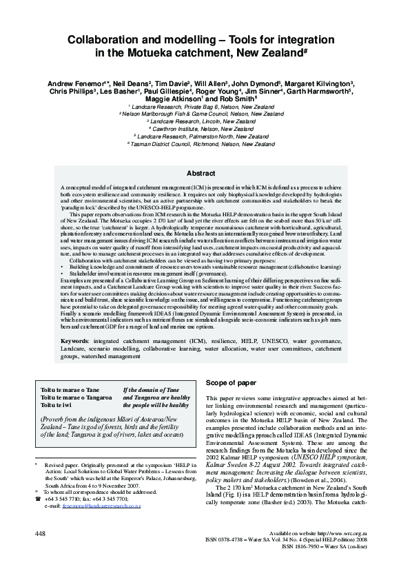 (PDF) Collaboration and modelling – tools for integration in the ...