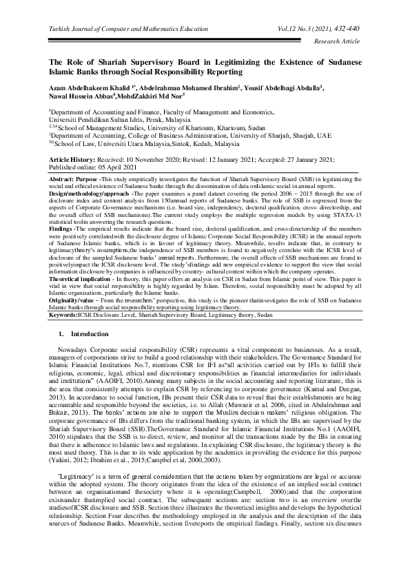 (PDF) The Role of Shariah Supervisory Board in Legitimizing the ...