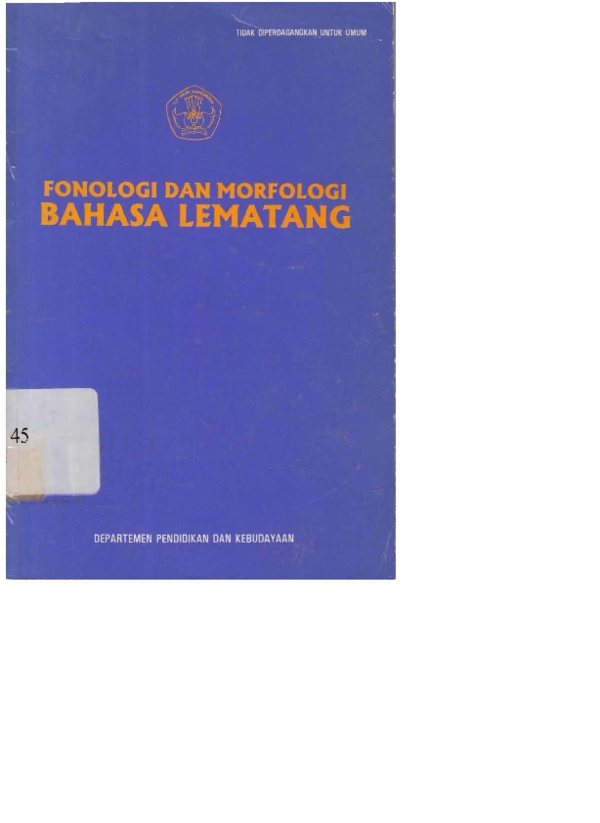 (PDF) Fonologi dan Morfologi Bahasa Lematang