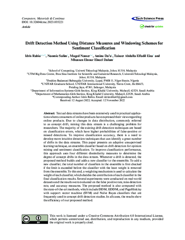 (PDF) Drift Detection Method Using Distance Measures and Windowing ...