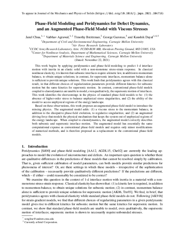 (PDF) Phase-field modeling and peridynamics for defect dynamics, and an ... (PDF) Phase-field modeling and peridynamics for defect dynamics, and an ...