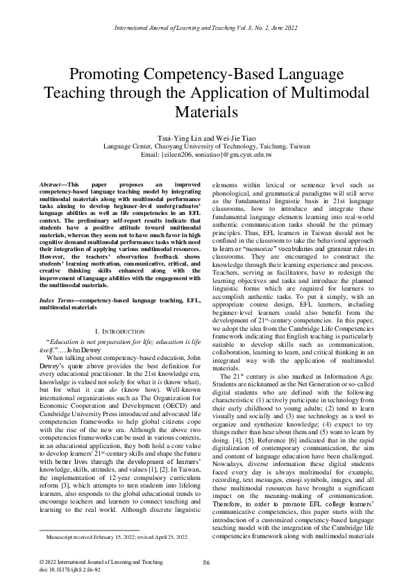 (PDF) Promoting Competency-Based Language Teaching through the ...