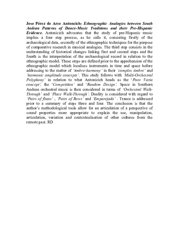 (DOC) Richar Dumbrill's review of: Jose Pérez de Arce Antoncich ...