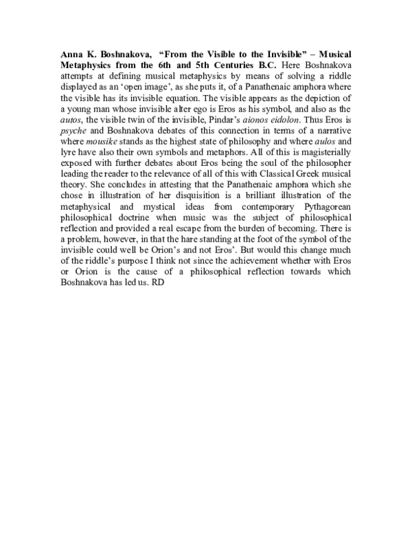 (DOC) Richard Dumbrill's review of Anna K. Boshnakova: From the Visible ...