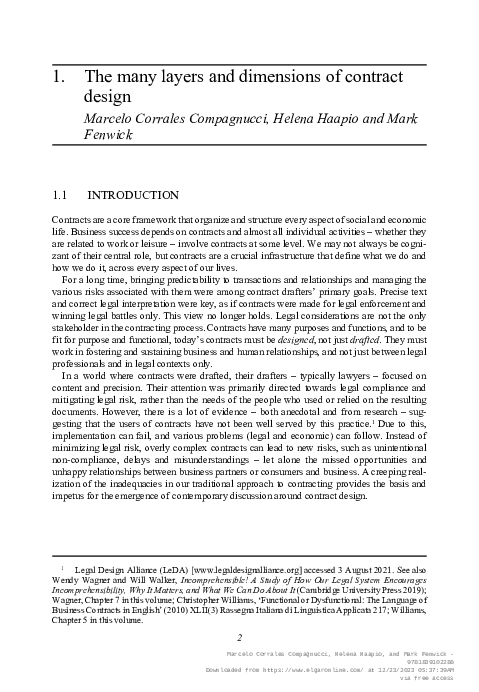 (PDF) The Many Layers and Dimensions of Contract Design
