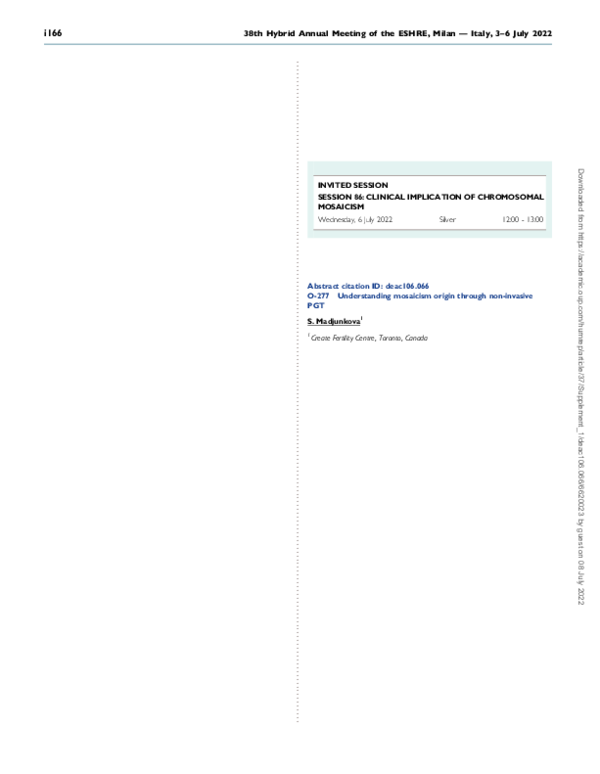 (PDF) O-277 Understanding mosaicism origin through non-invasive PGT ...