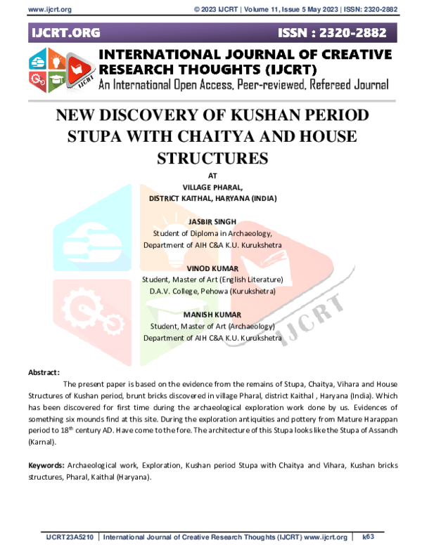 (PDF) NEW DISCOVERY OF KUSHAN PERIOD STUPA WITH CHAITYA AND HOUSE ...