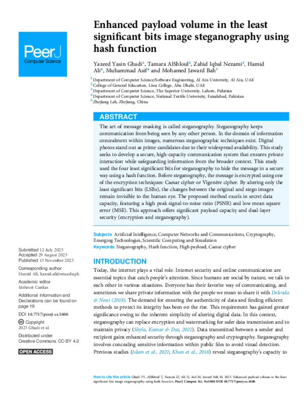 (PDF) Enhanced payload volume in the least significant bits image ...