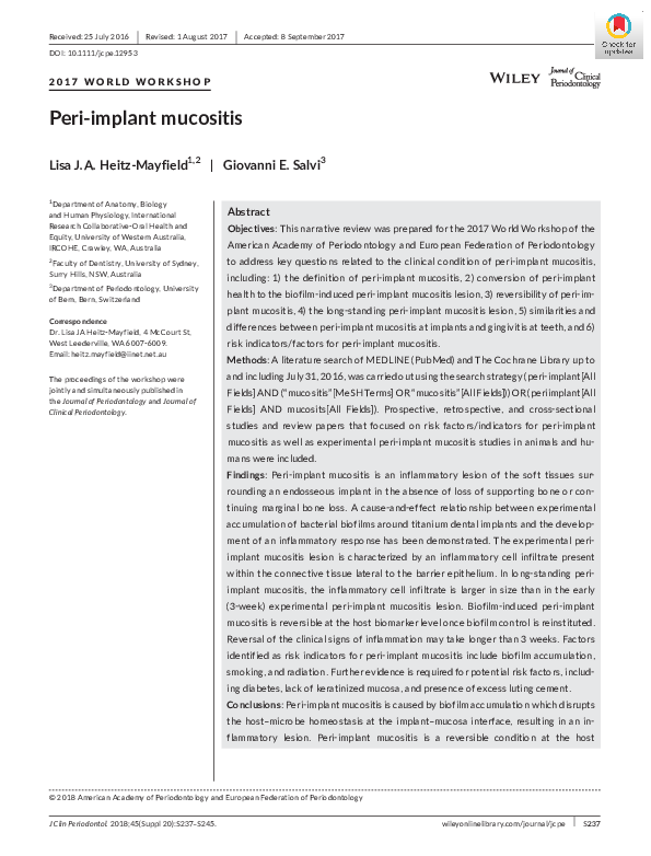 (PDF) Peri-implant mucositis