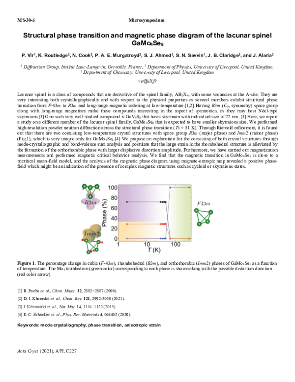 (PDF) Structural phase transition and magnetic phase diagram of the ...