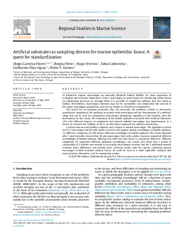 (PDF) Artificial substrates as sampling devices for marine epibenthic ...