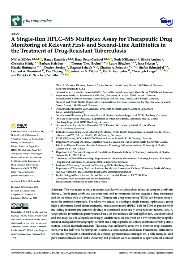 (PDF) A Single-Run HPLC–MS Multiplex Assay for Therapeutic Drug ...