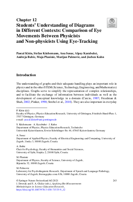 (PDF) Students’ Understanding of Diagrams in Different Contexts: Comparison of Eye Movements ...