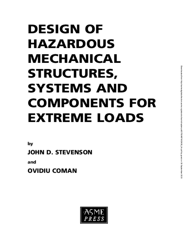 (PDF) Design of Hazardous Mechanical Structures, Systems and Components ...