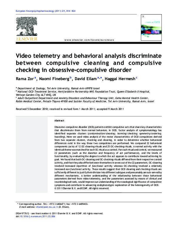 (PDF) Video telemetry and behavioral analysis discriminate between ...