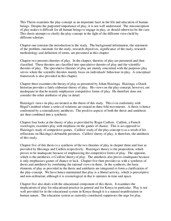 (PDF) A Critical analysis of the play-concept and its implications for ...
