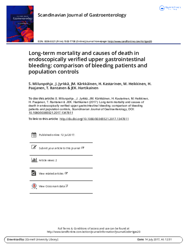 (PDF) Long-term mortality and causes of death in endoscopically ...
