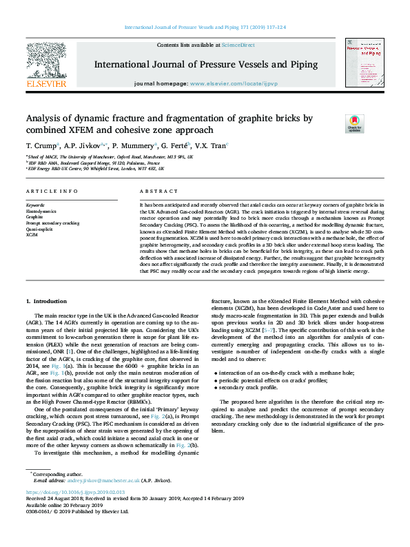 (PDF) Analysis of dynamic fracture and fragmentation of graphite bricks by combined XFEM and ...