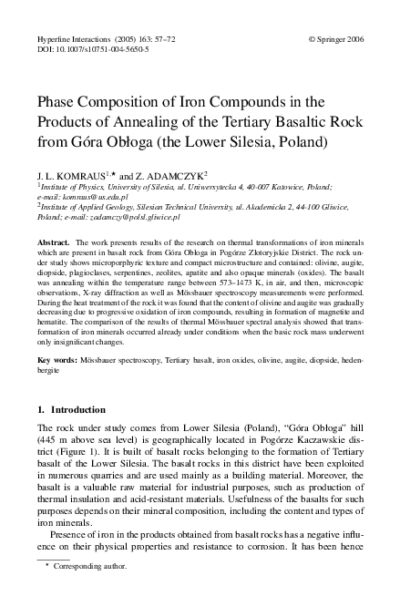 (PDF) Phase Composition of Iron Compounds in the Products of Annealing ...