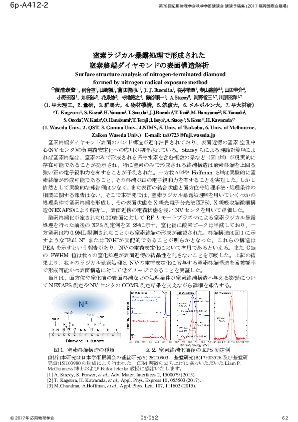 (PDF) Surface structure analysis of nitrogen-terminated diamond formed ...