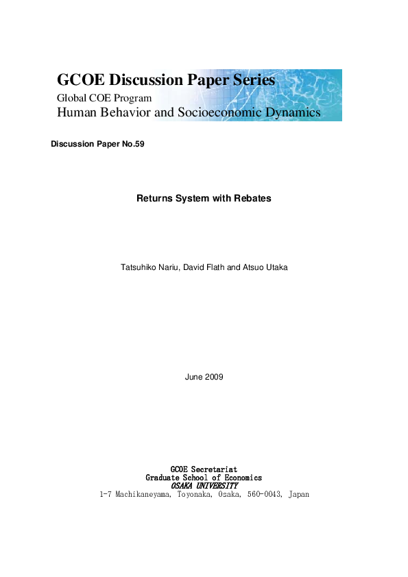 (PDF) Returns System with Rebates