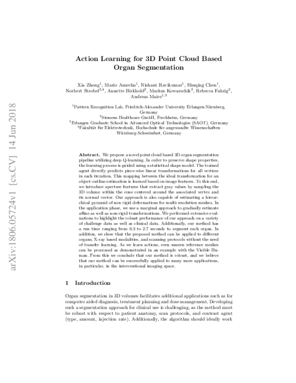 (PDF) Action Learning for 3D Point Cloud Based Organ Segmentation | Mario P Amrehn - Academia.edu