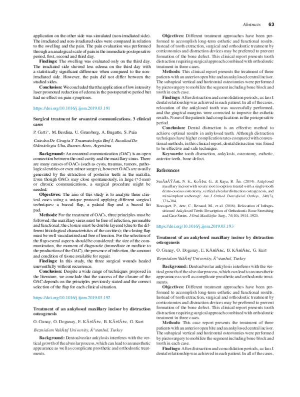 (PDF) Surgical treatment for oroantral communications. 3 clinical cases
