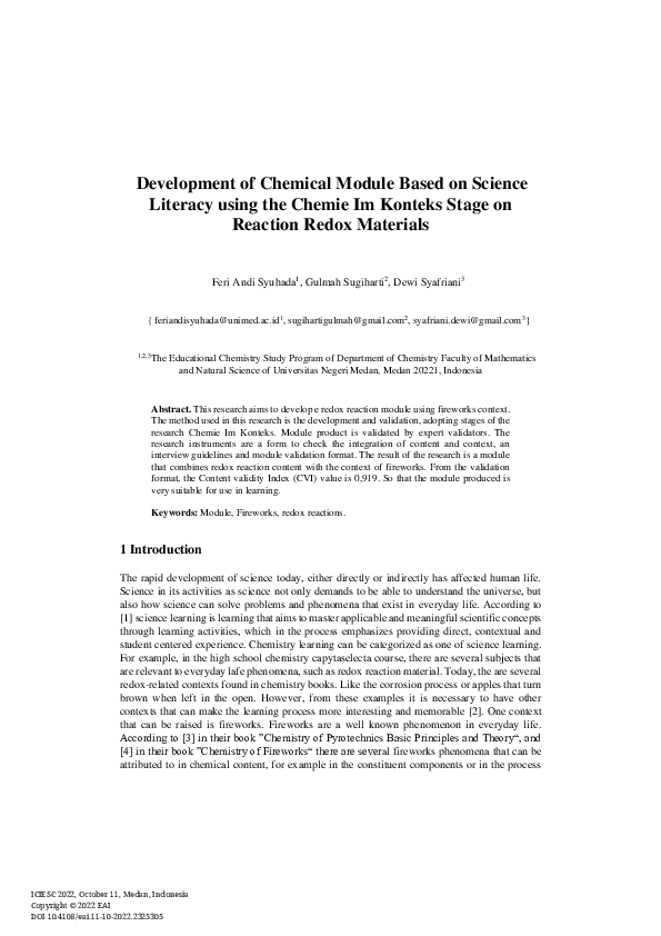 (PDF) Development of Chemical Module Based on Science Literacy using ...