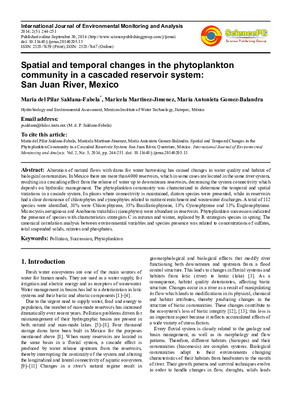 (PDF) International Journal of Environmental Monitoring and Analysis