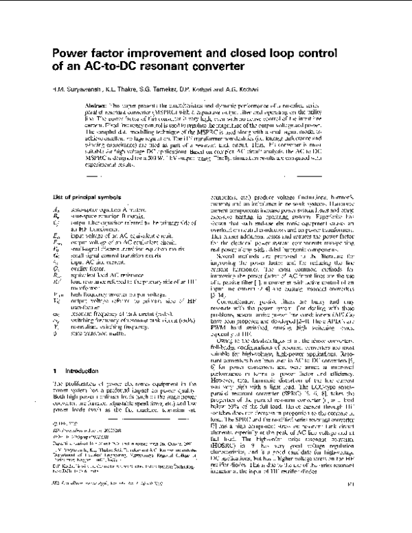 (PDF) Improving Power Factor in AC-DC Resonant Converters