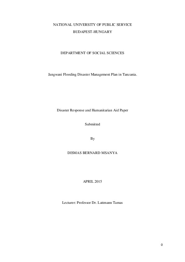 (PDF) Disaster Management