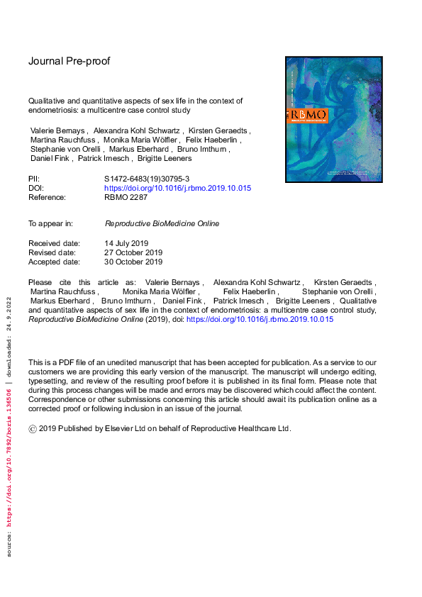 Pdf Qualitative And Quantitative Aspects Of Sex Life In The Context