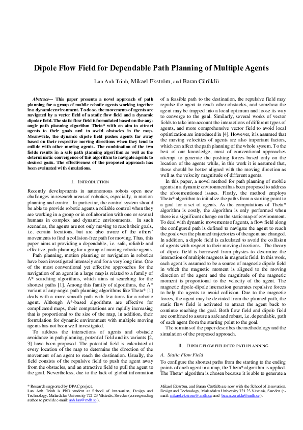 (PDF) Dipole Flow Field for Dependable Path Planning of Multiple Agents ...