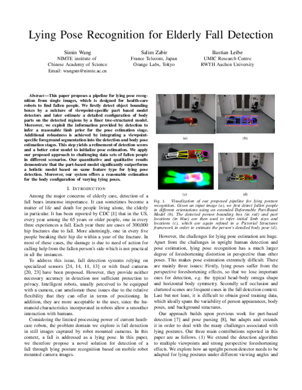 (PDF) Lying Pose Recognition for Elderly Fall Detection