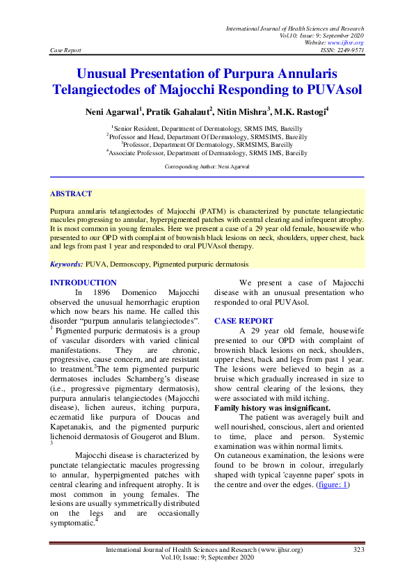 (PDF) Unusual Presentation of Purpura Annularis Telangiectodes of ...