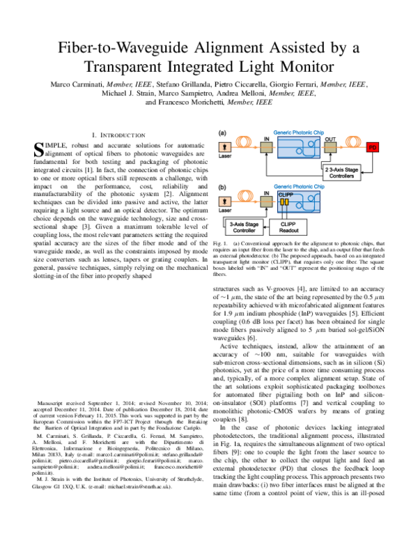 (PDF) Fiber-to-Waveguide Alignment Assisted by a Transparent Integrated ...