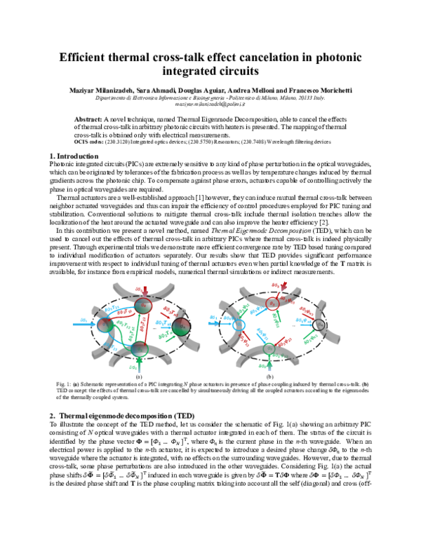 (PDF) Efficient thermal cross-talk effect cancelation in photonic ...