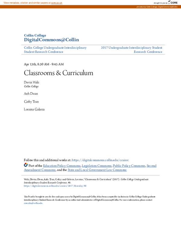 (PDF) Classrooms & Curriculum | Anh Đức Doãn - Academia.edu