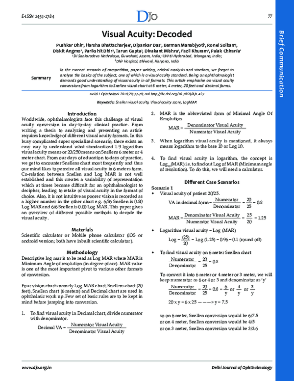 (PDF) Visual Acuity: Decoded