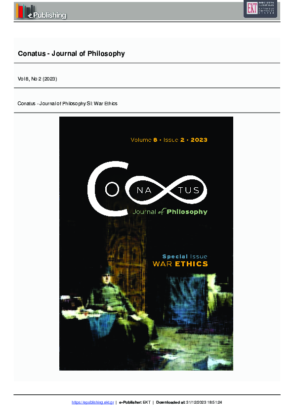 (PDF) Conatus - Journal of Philosophy SI: War Ethics