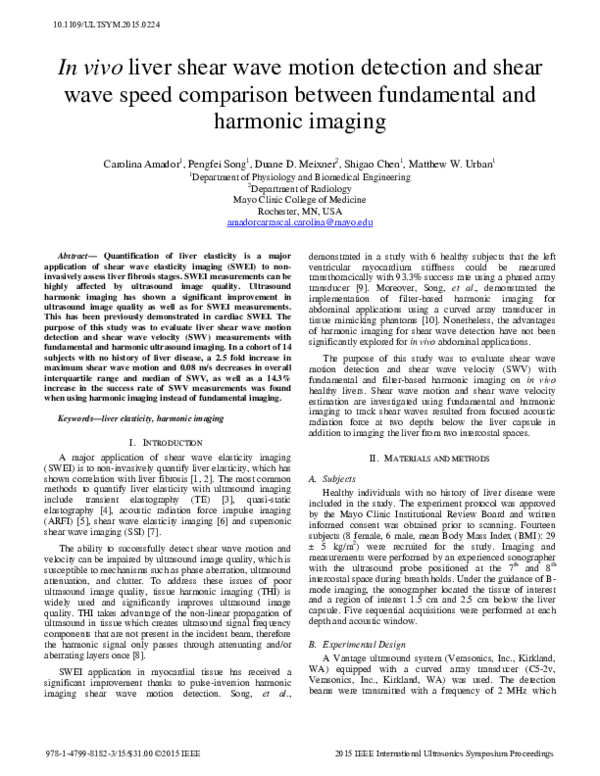 (PDF) In vivo liver shear wave motion detection and shear wave speed ...