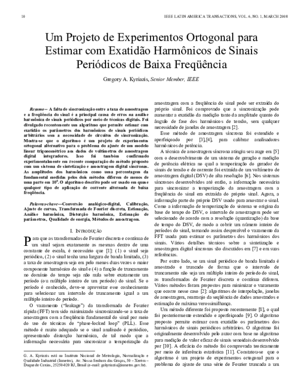 (PDF) An Orthogonal Design of Experiments for Accurately Estimating ...