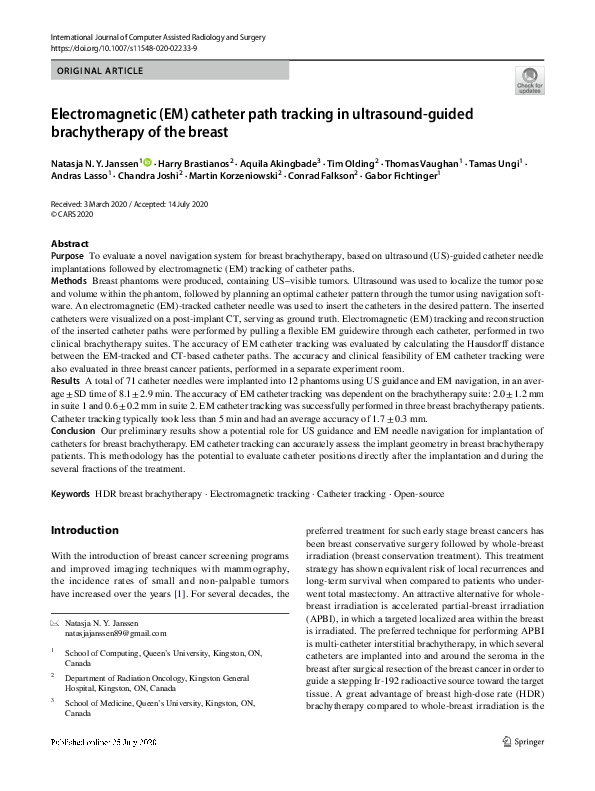 (PDF) Electromagnetic (EM) catheter path tracking in ultrasound-guided ...