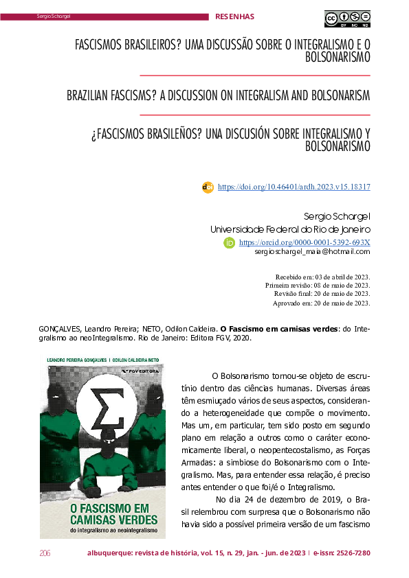 (PDF) FASCISMOS BRASILEIROS? UMA DISCUSSÃO SOBRE O INTEGRALISMO E O ...