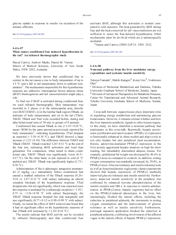 (PDF) What causes conditioned fear induced hyperthermia in the rat? An ...