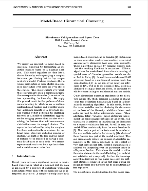 (PDF) Model-based hierarchical clustering