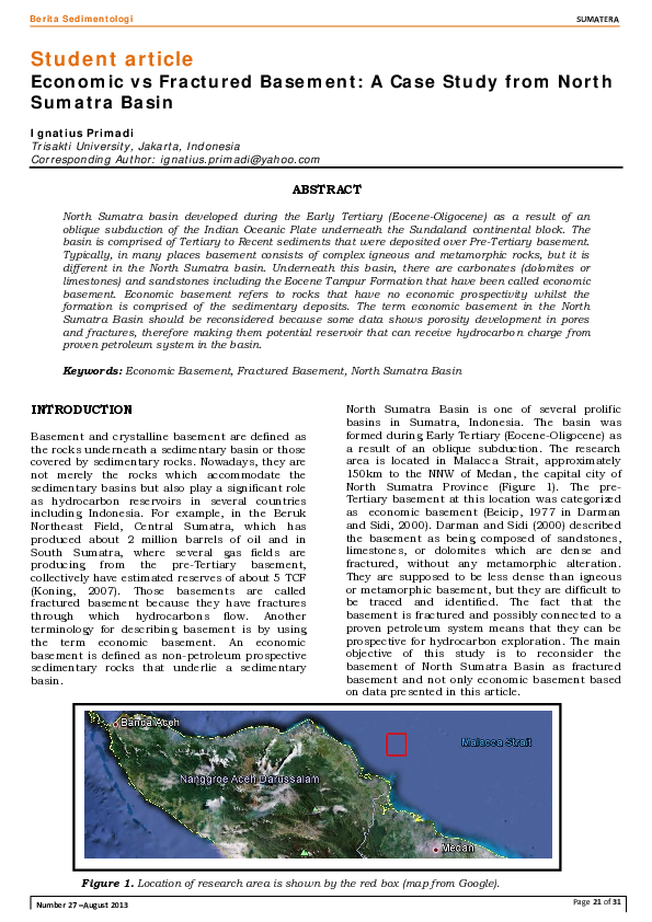 (PDF) Economic vs Fractured Basement: A Case Study from North Sumatra Basin