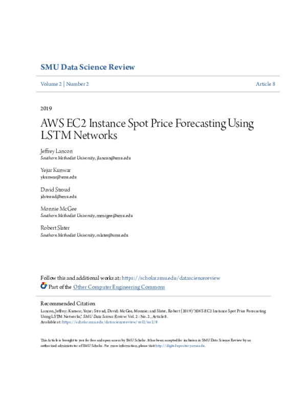 (PDF) AWS EC2 Instance Spot Price Forecasting Using LSTM Networks